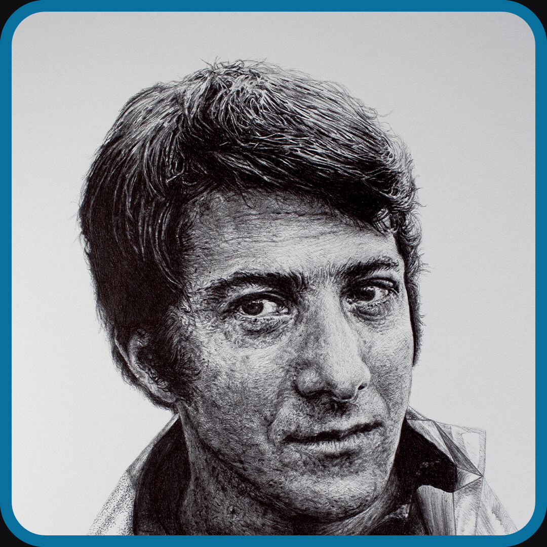 ArtStation - Decades of Mastery: Dustin Hoffman Ballpoint Pen Drawing