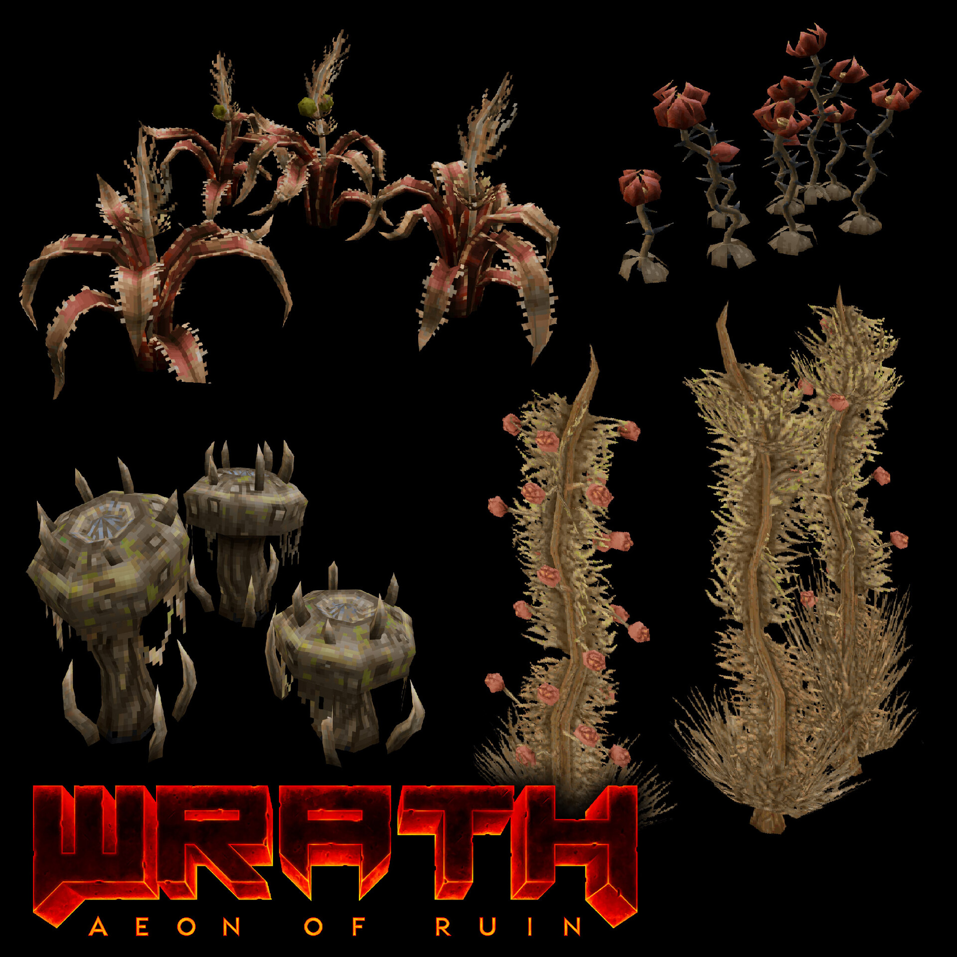 ArtStation - Wrath - Various vegetation props and variants