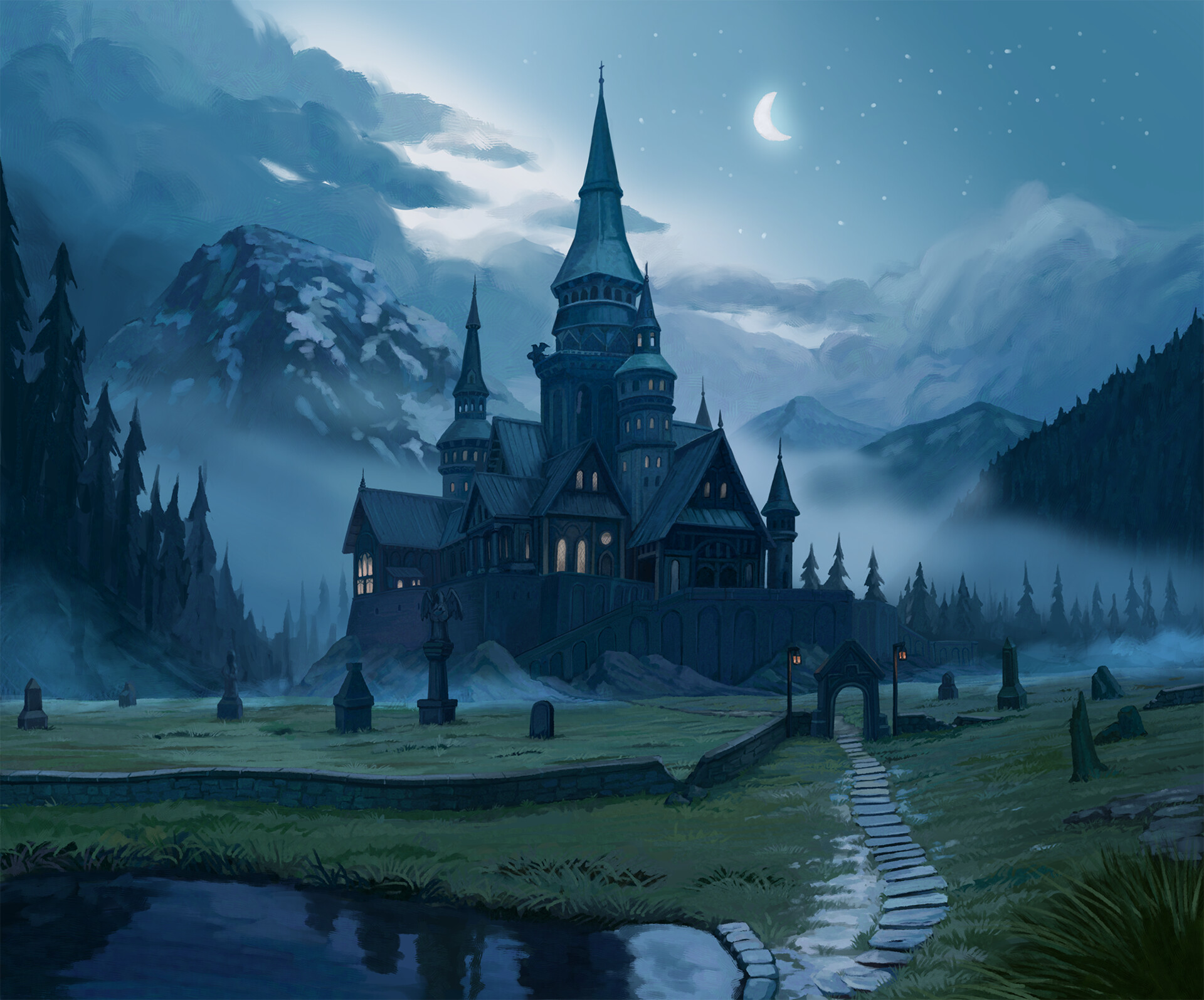 ArtStation - Gothic Castle-Environment Illustration