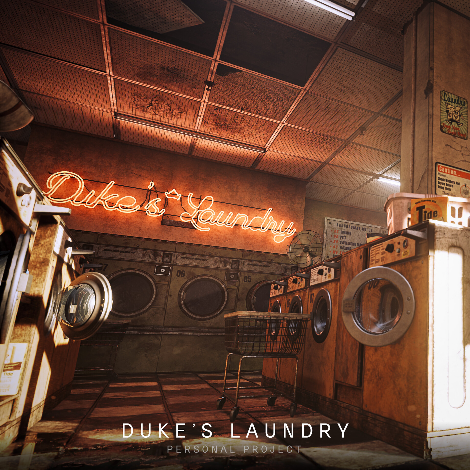 ArtStation - Duke's Laundry | 3D Real-Time Environment