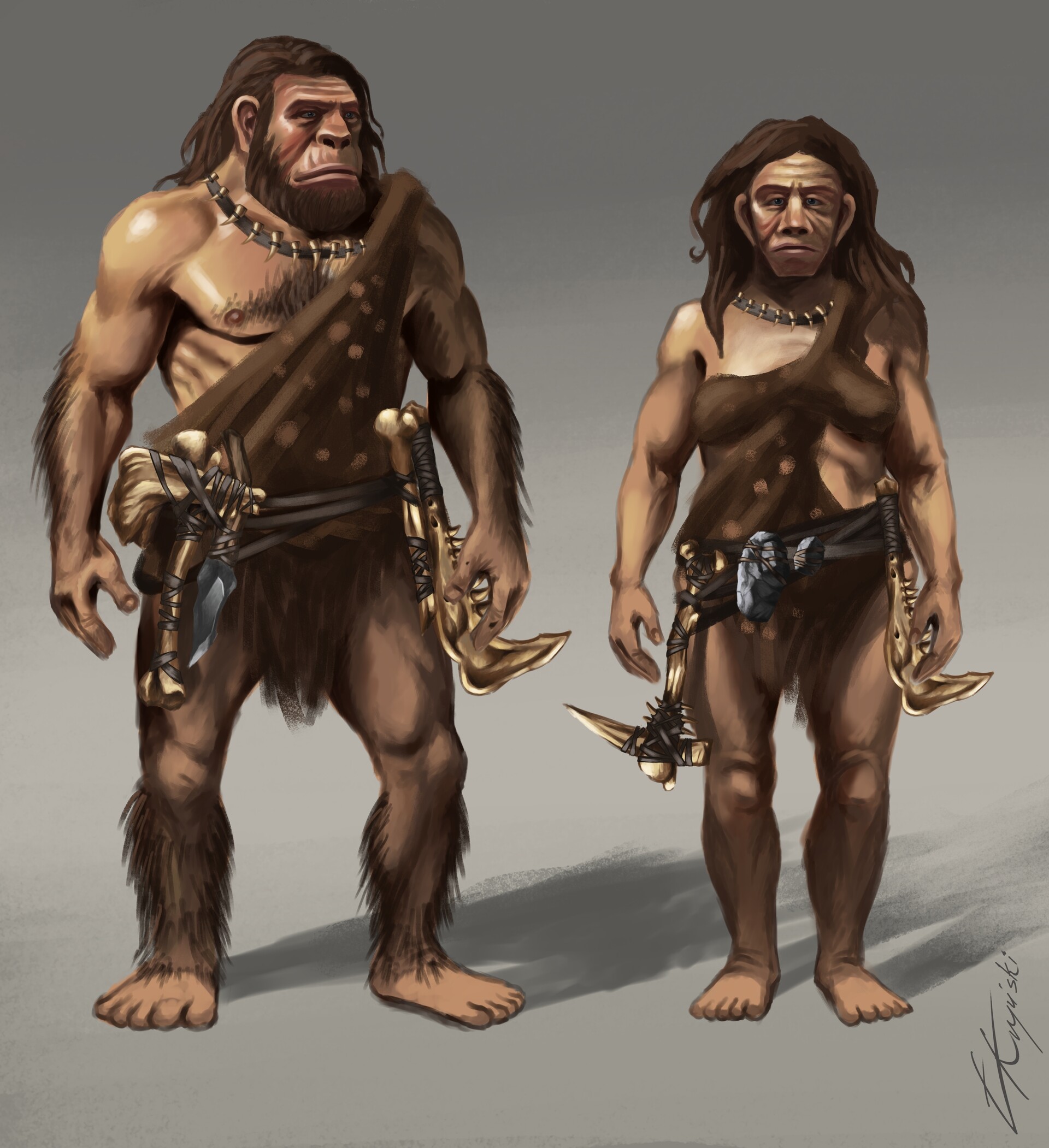 ArtStation - Primitive Humans (Mr. and Mrs. uga buga)