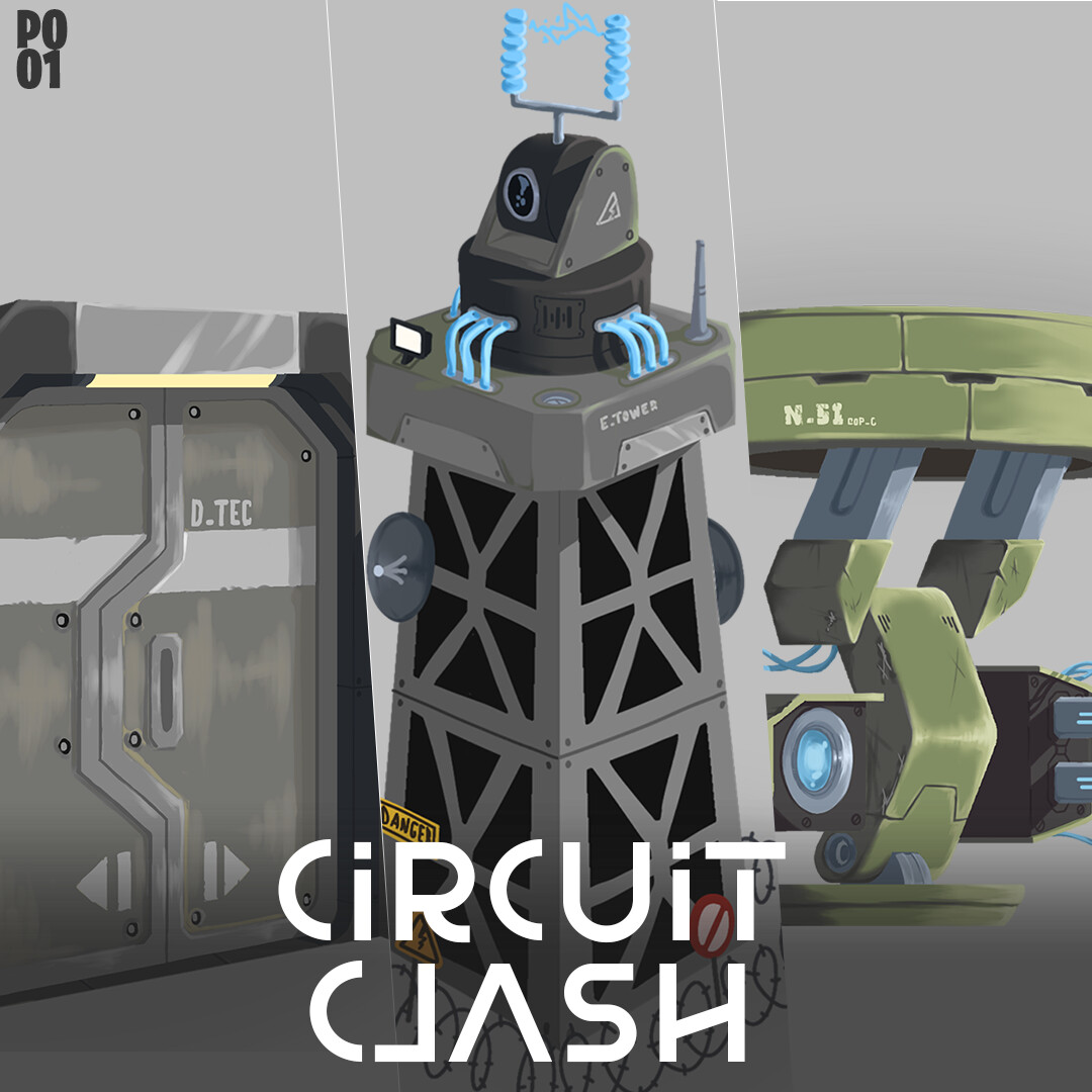 ArtStation - Circuit Clash Game - Props