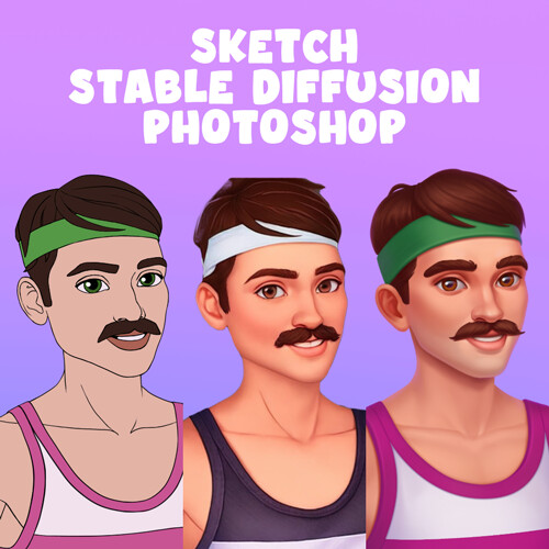 ArtStation - Aerobics. Sketch+Stable Diffusion+Photoshop