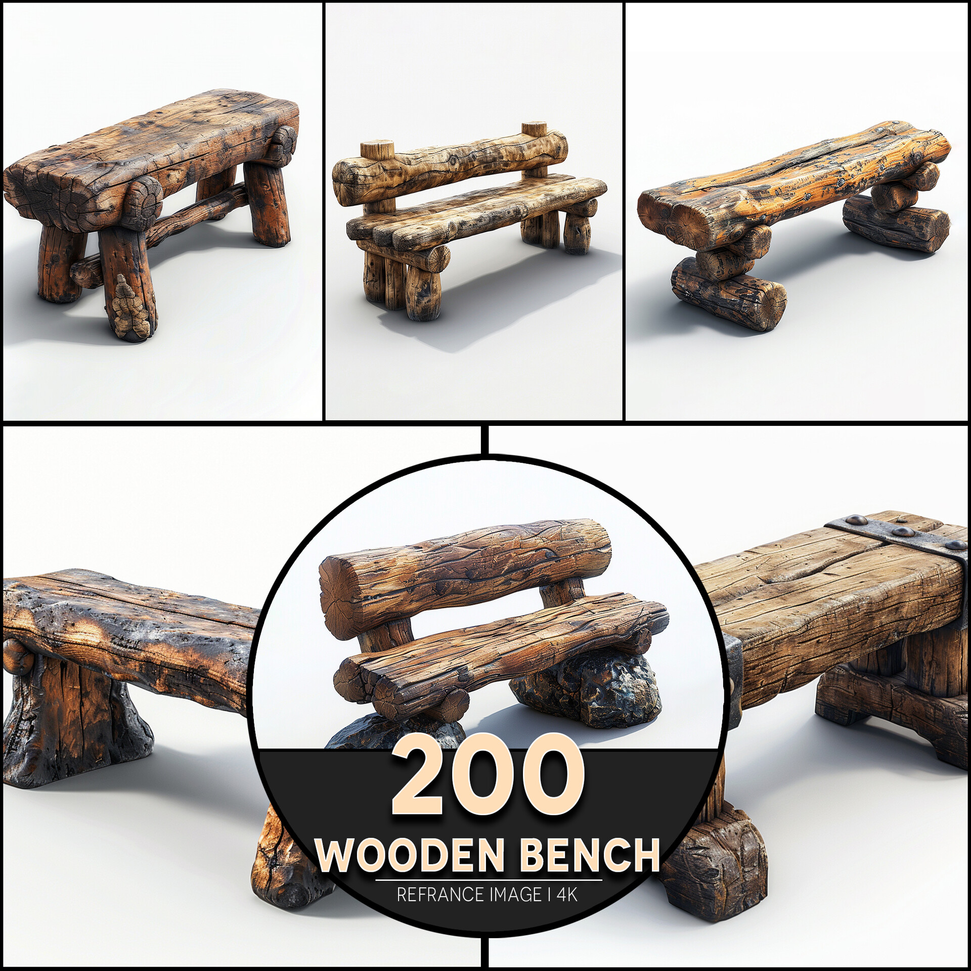 ArtStation - Wooden Bench 4K Reference/Concept Images