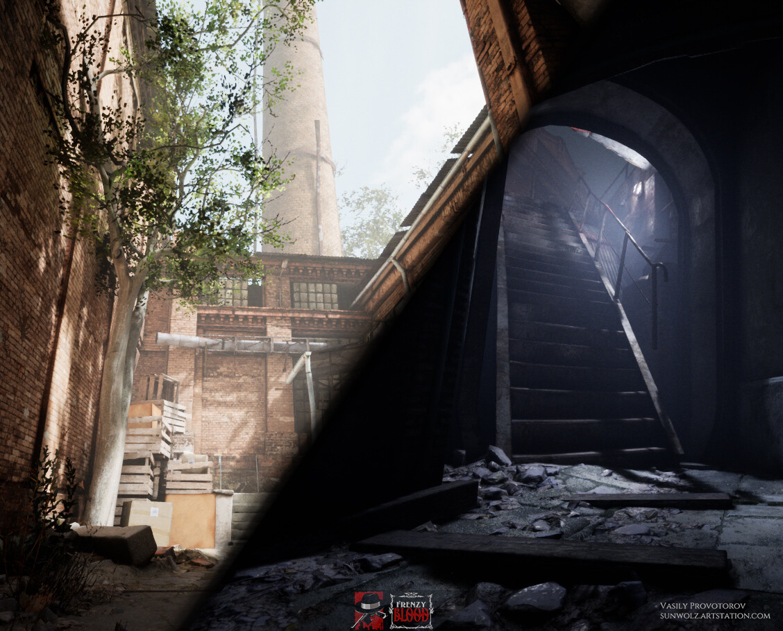 ArtStation - Frenzy: Blood - Lighting the Entrance Day/Night