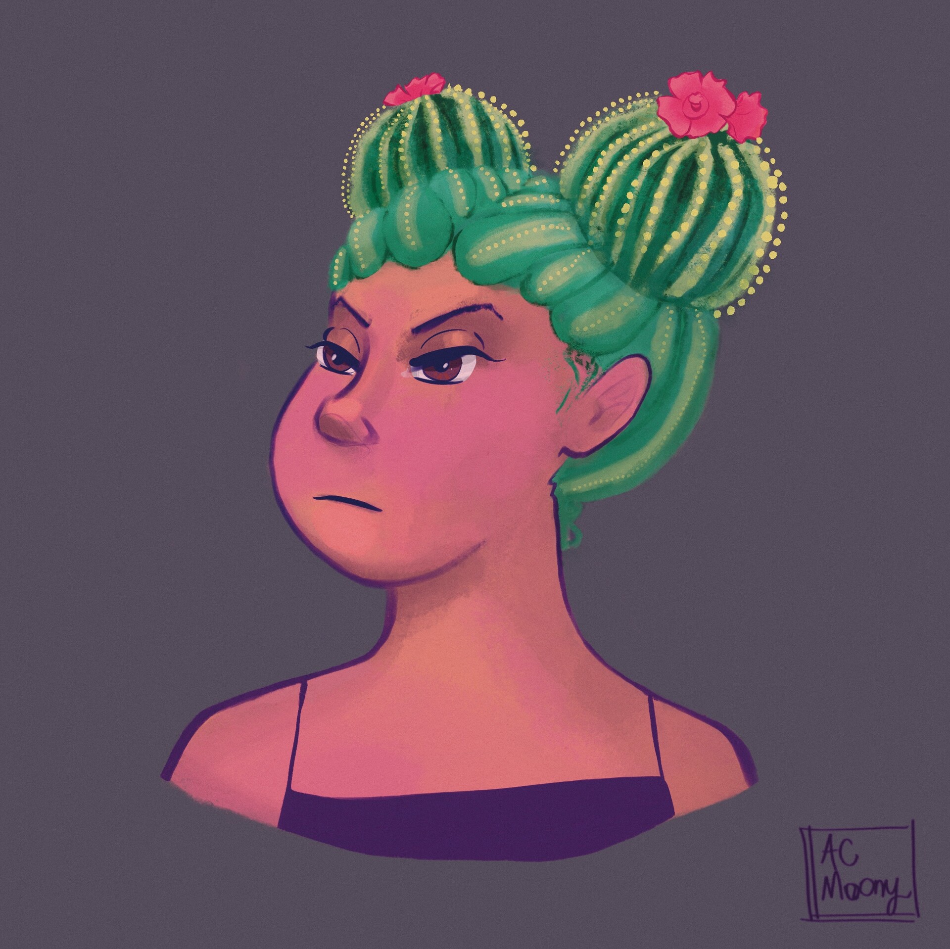 ArtStation - Cactus Girl character designed by ACMoony