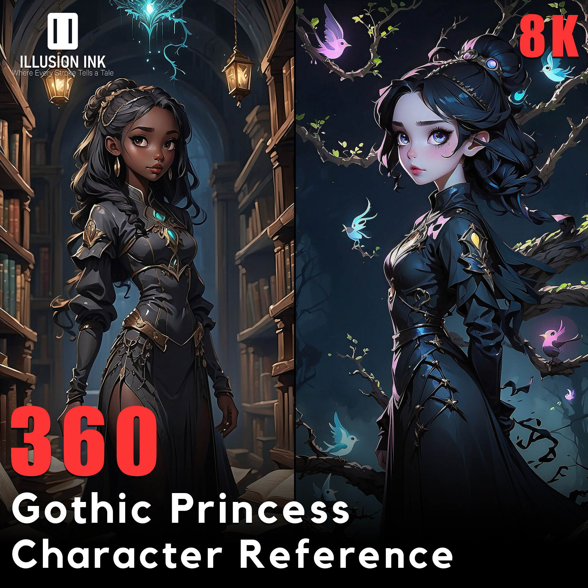 ArtStation - 360 Gothic Princess Characters | 8K