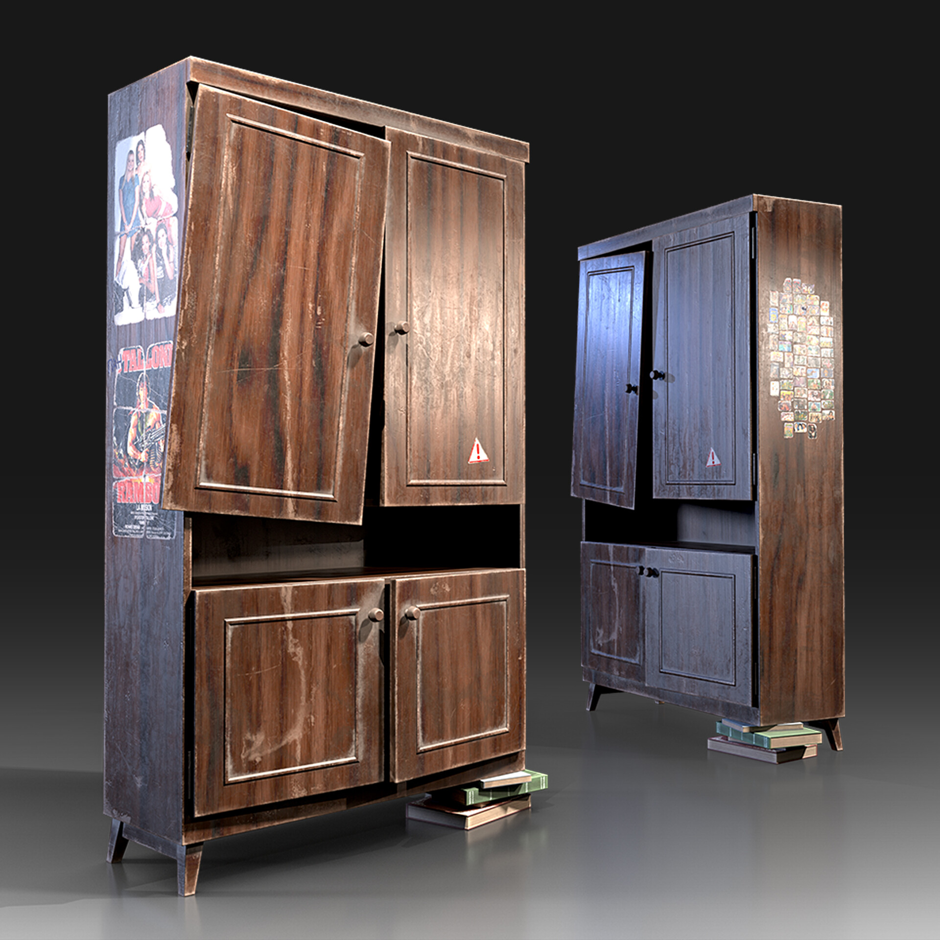 ArtStation - Old Sideboard - Relic from the 90s | Wooden dresser