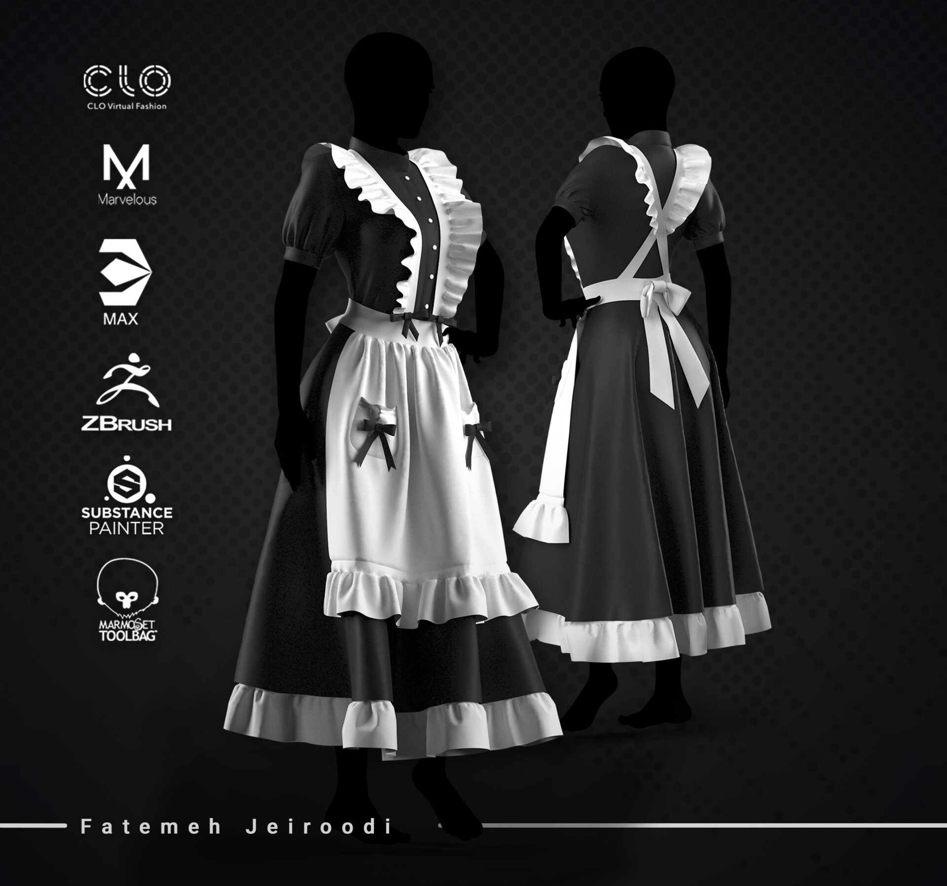 ArtStation - 20 Items for 99 Unique Women's Maid Outfits