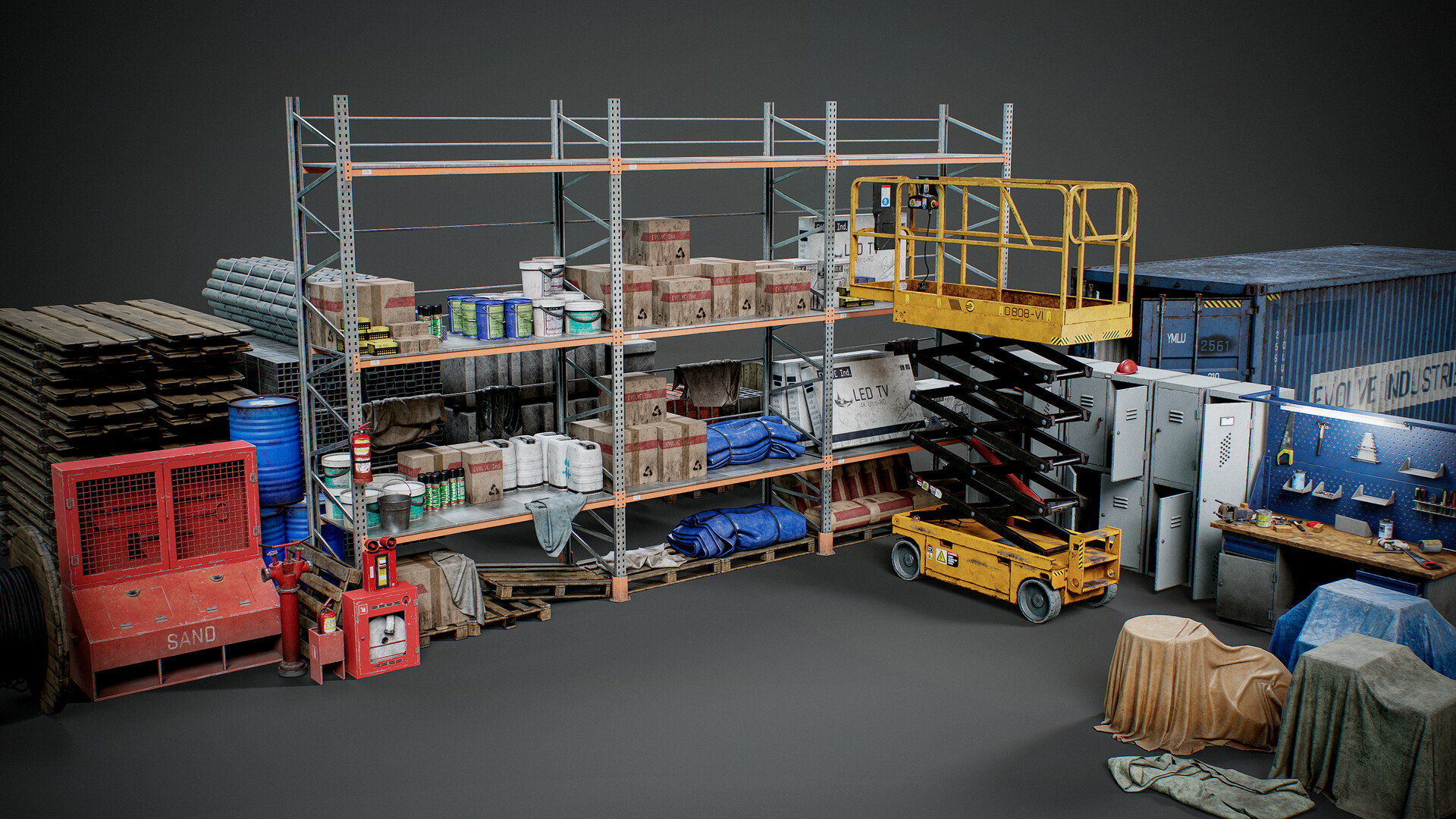 ArtStation - Racks/Cloth/Fire set