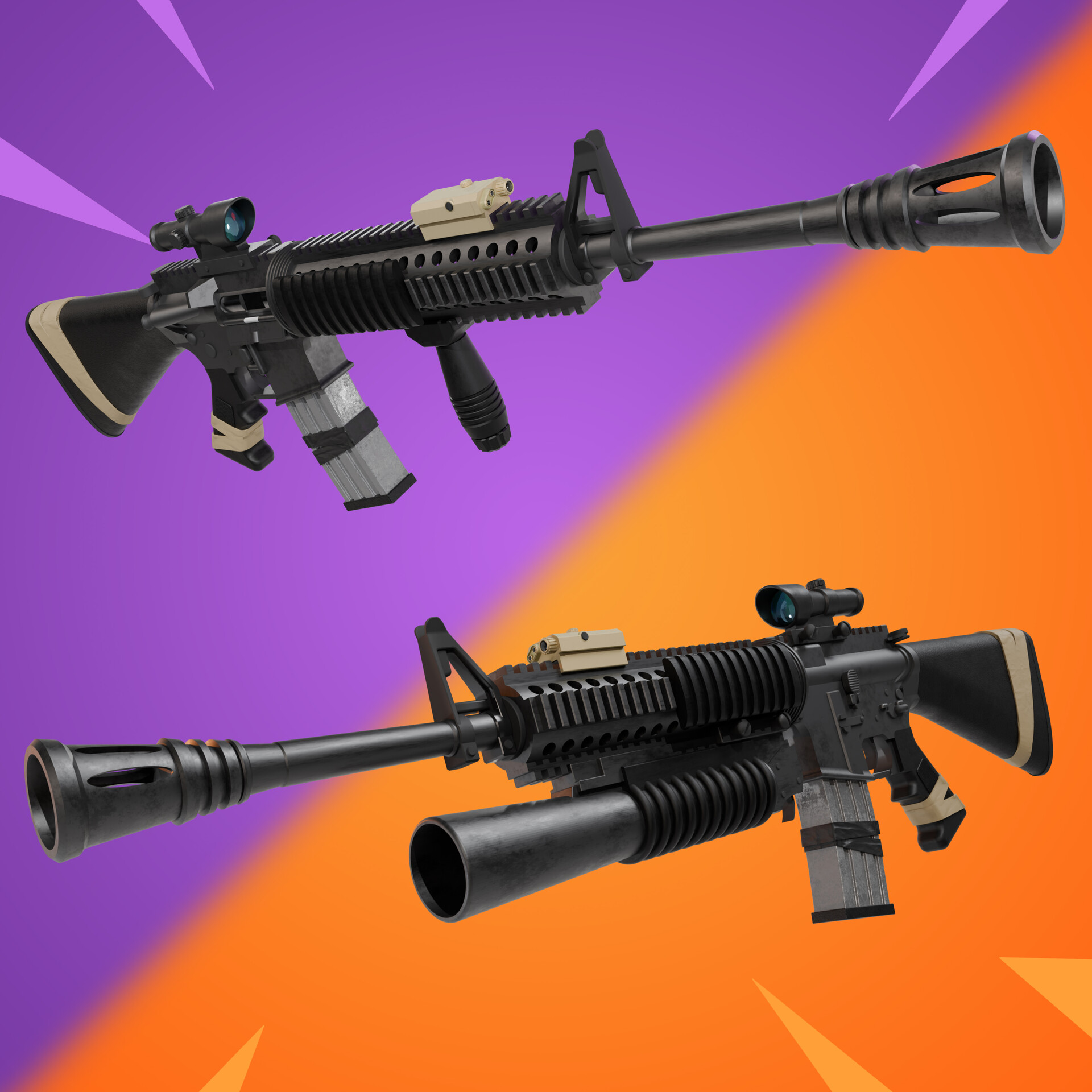 ArtStation - Stylized M16A4 Rifle