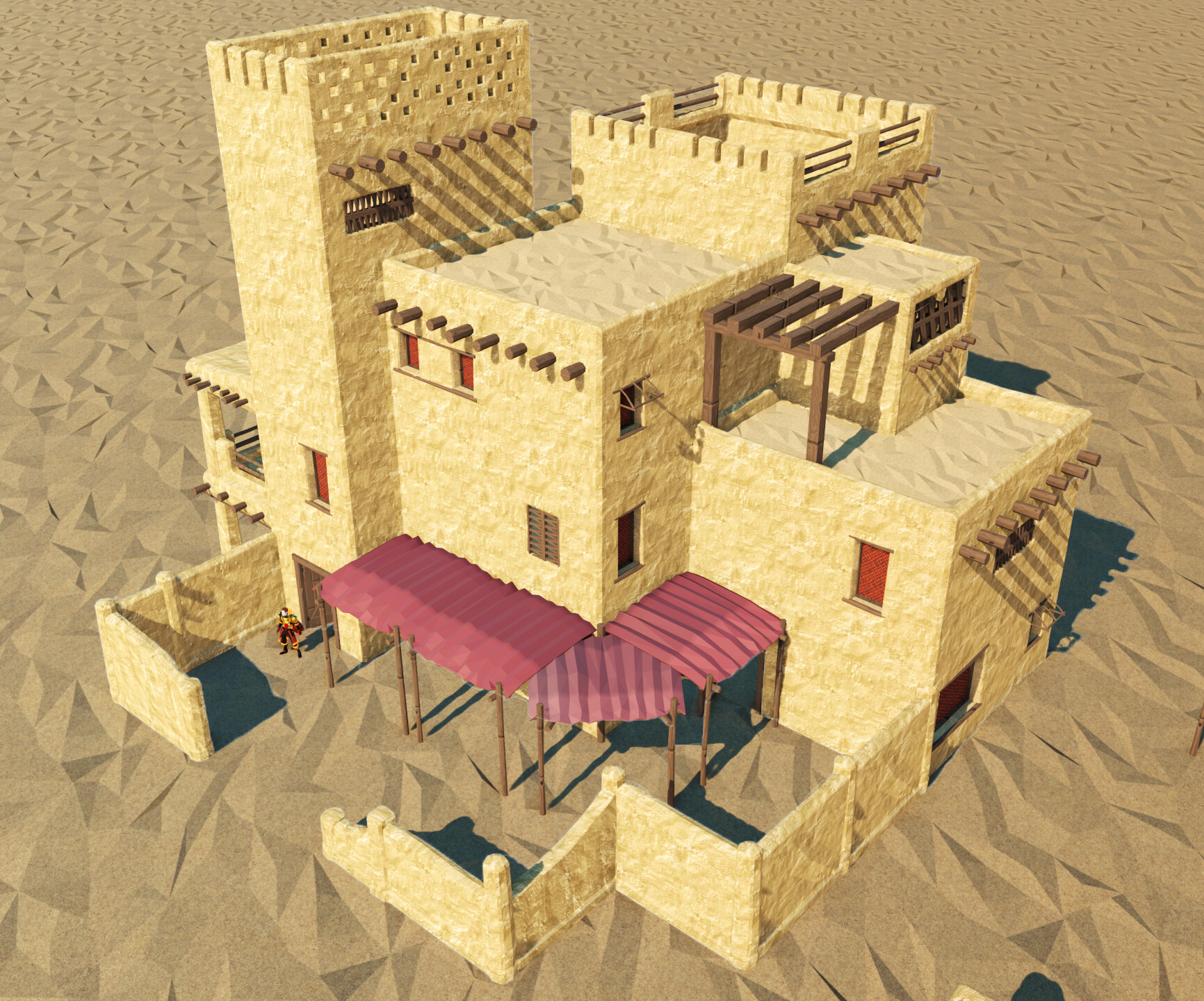 ArtStation - Stylized Modular Desert Mud Houses