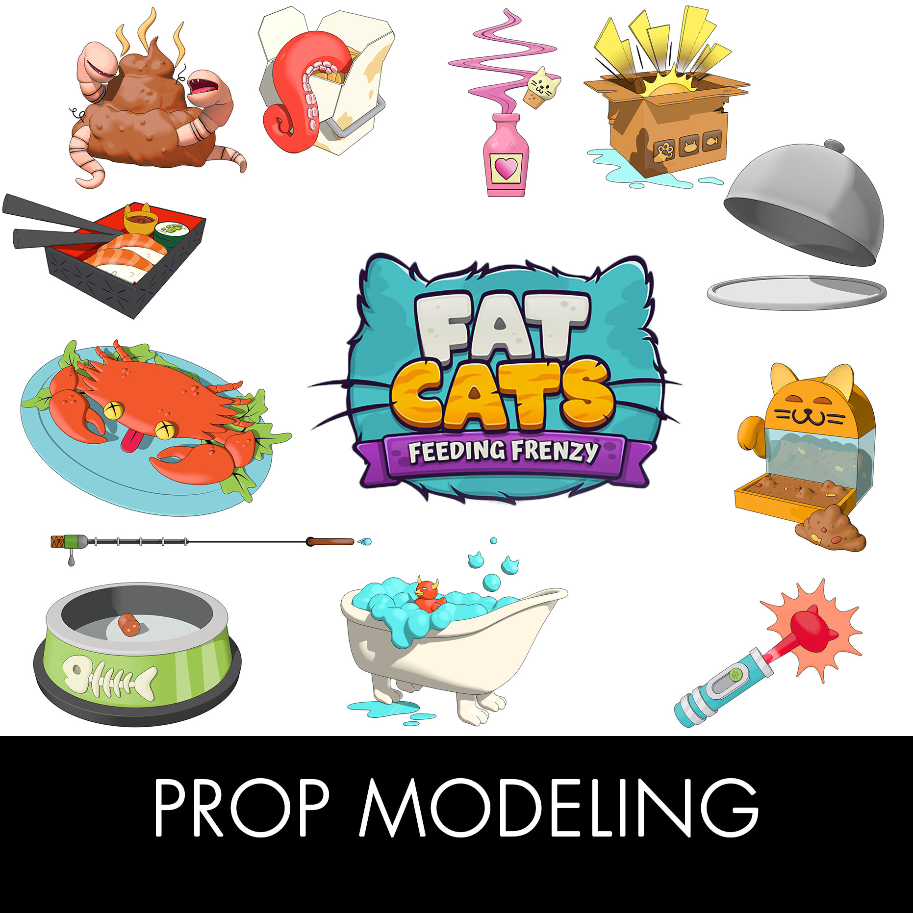 ArtStation - Fat Cats Feeding Frenzy: Props