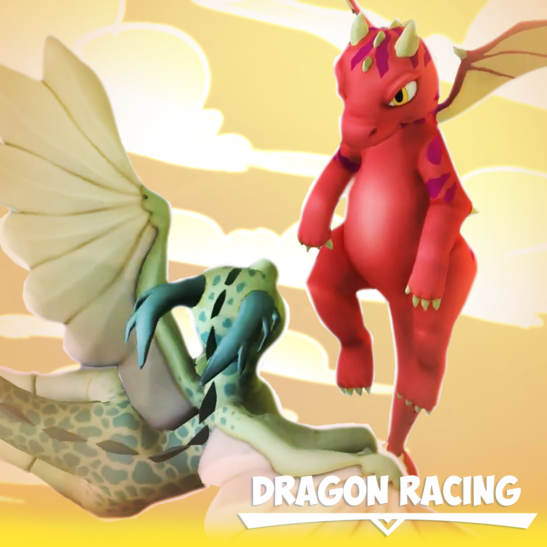 ArtStation - Gameplay baby dragon flight animations for Dragons Racing Game