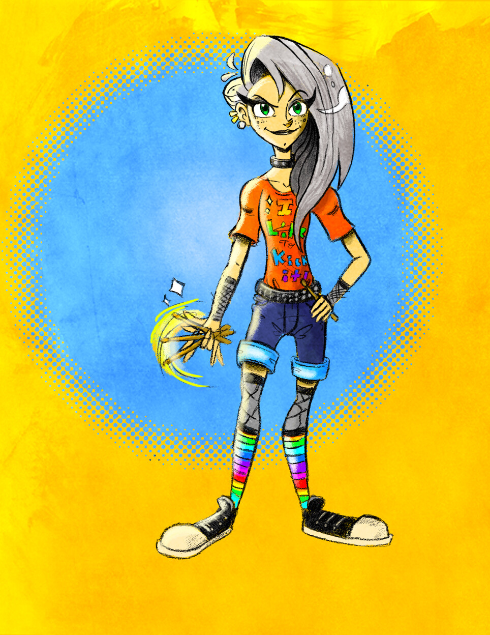 ArtStation - Punk Rock Drummer Girl Character Design