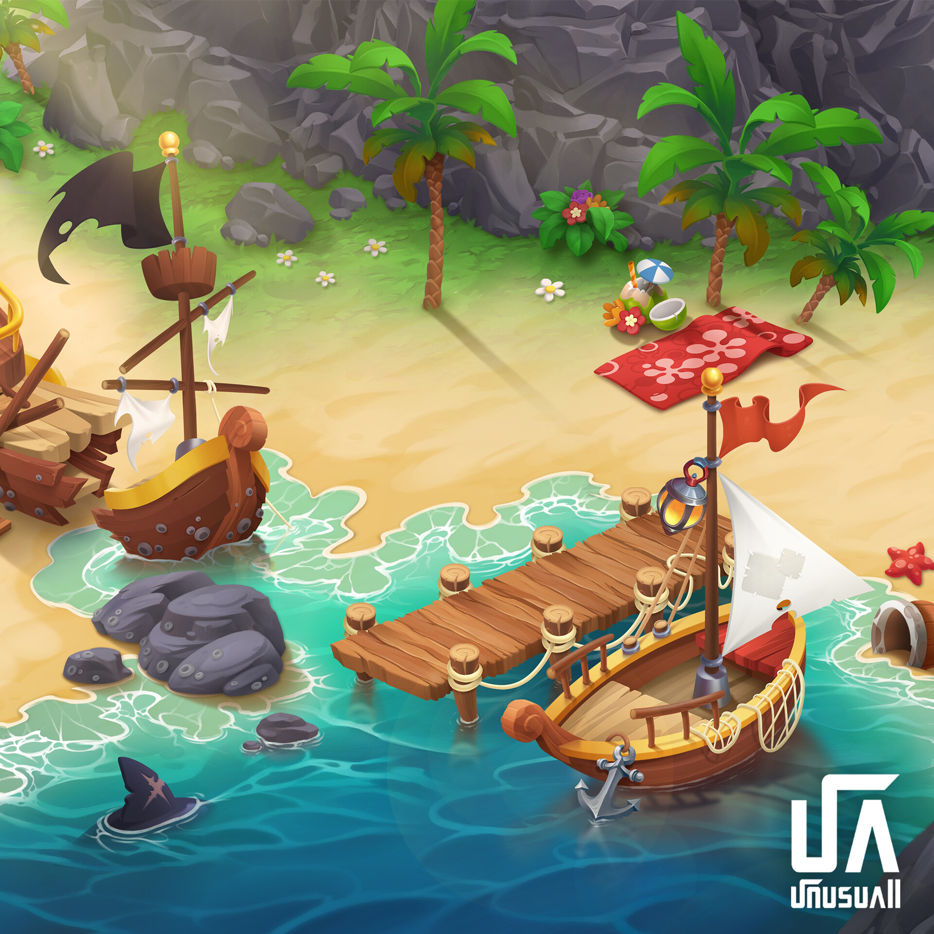 ArtStation - Pirate Beach | Land 01 | UnusuAll
