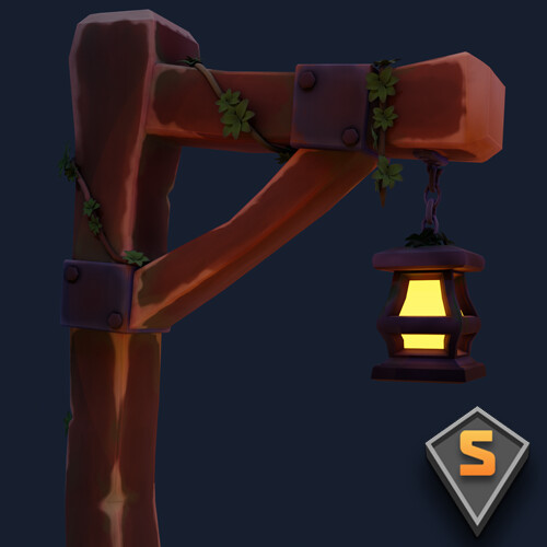 ArtStation - Stylized Medieval Street Lamp
