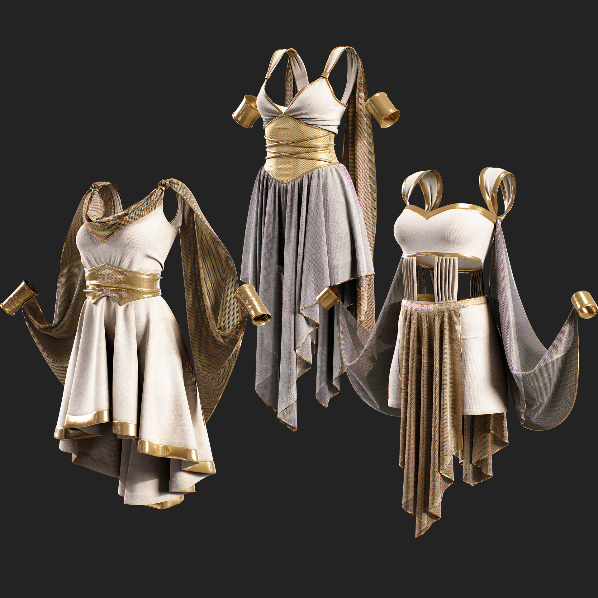 ArtStation - 3 in 1 Fantasy Outfits- MD/Clo3d (OBJ + FBX +ZPRJ ...