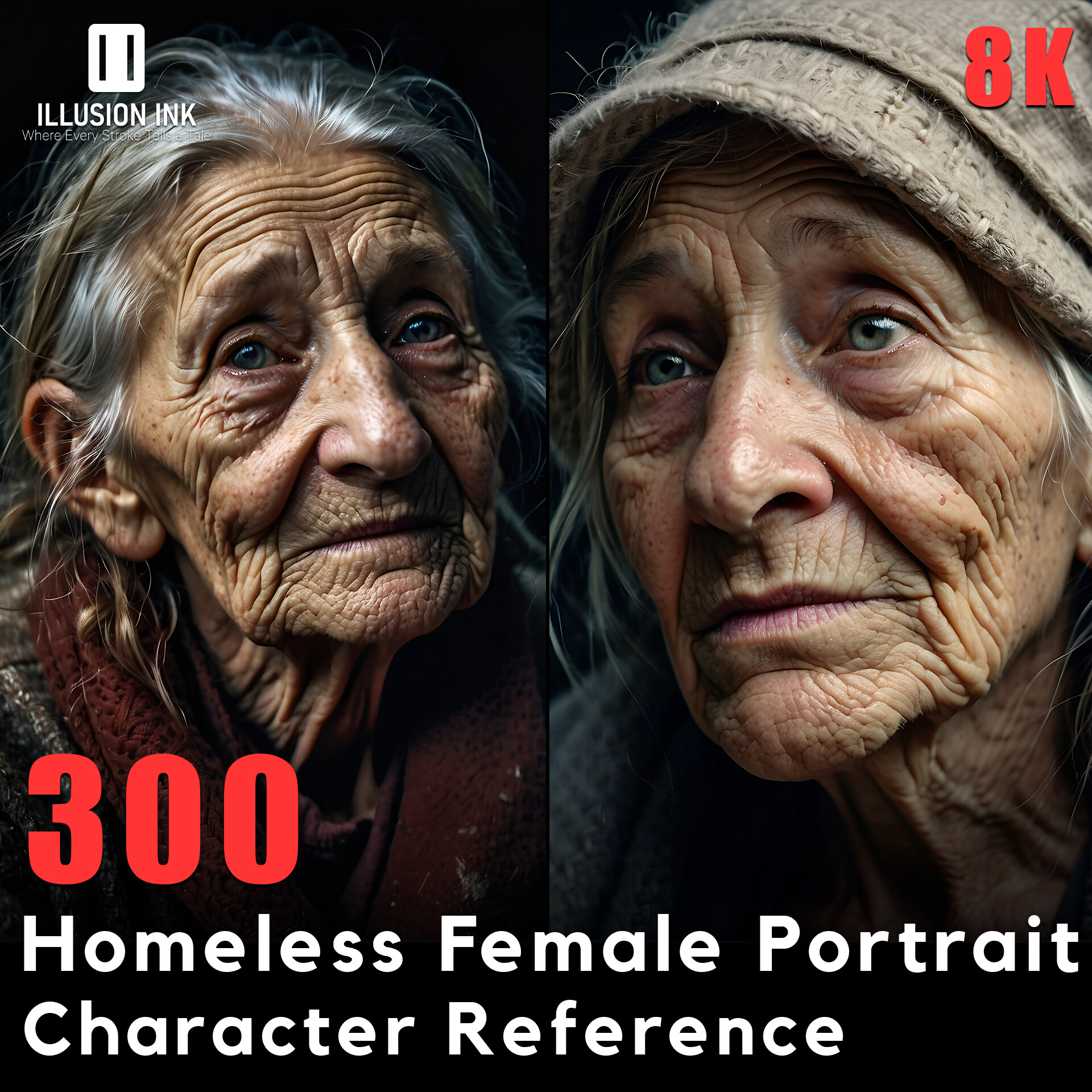 ArtStation - 300 Homeless Female Portrait | 8K