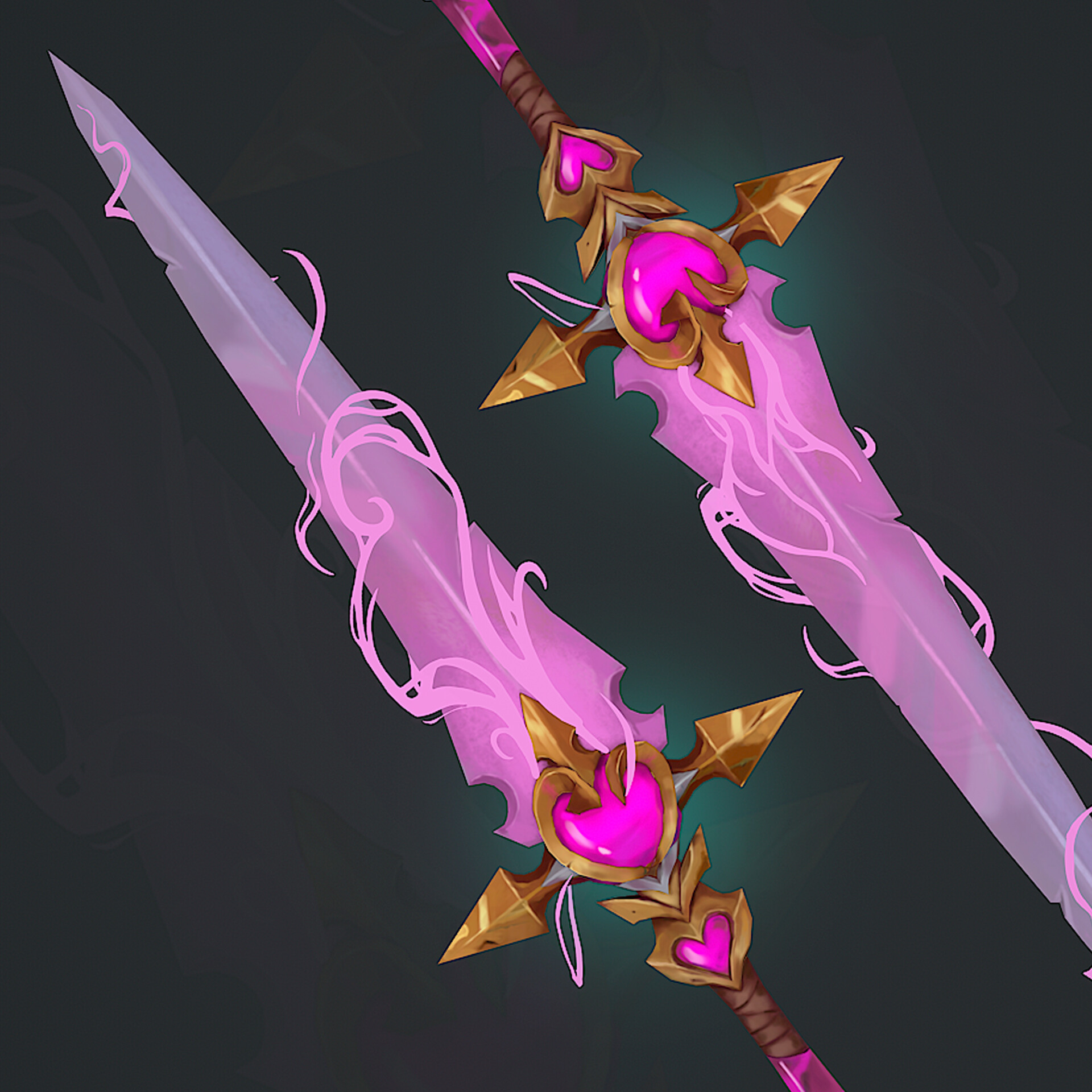 ArtStation - - Hand Painted Heart Sword