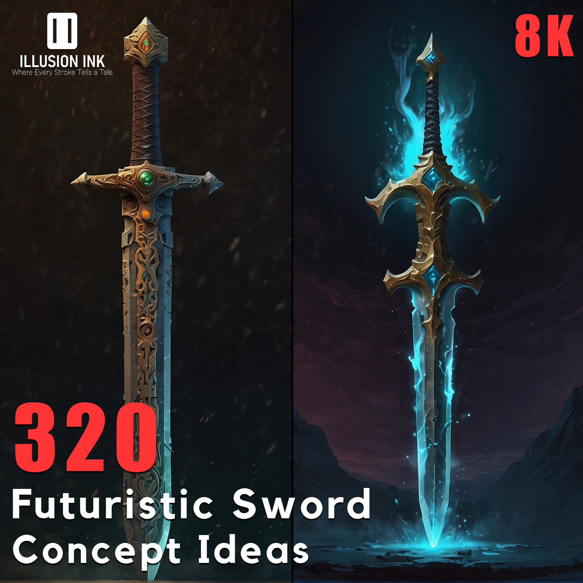ArtStation - 320 Futuristic Sword Concepts | 8K
