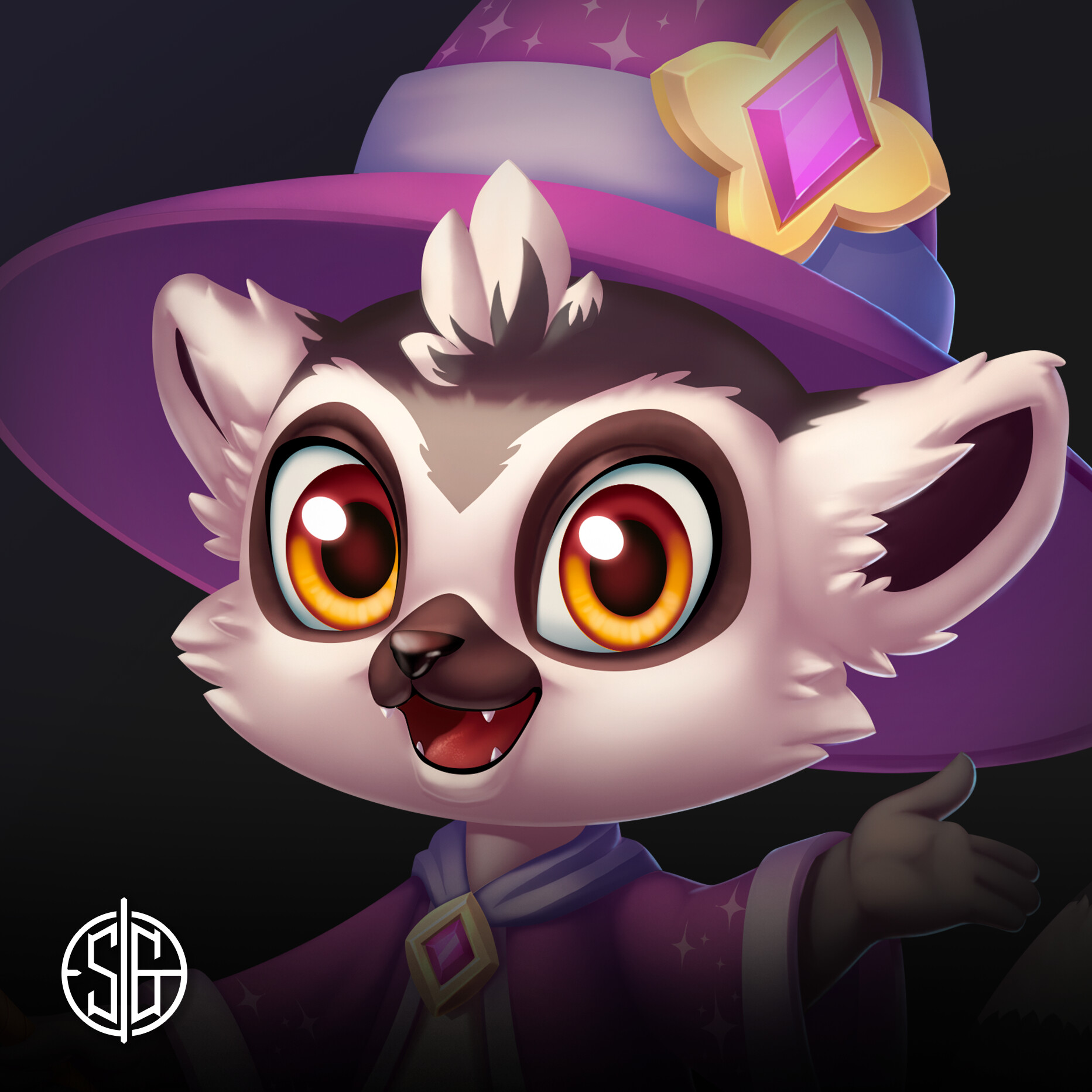 ArtStation - Young Lemur Wizard - Casual character concept art and render