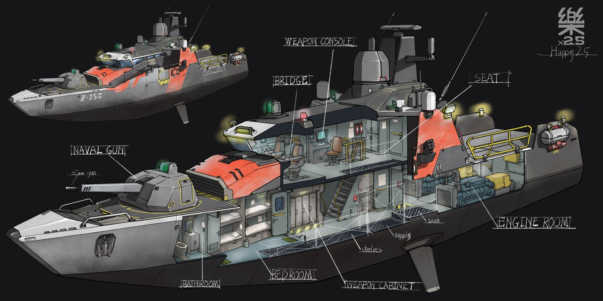 ArtStation - coast guard patrol boat