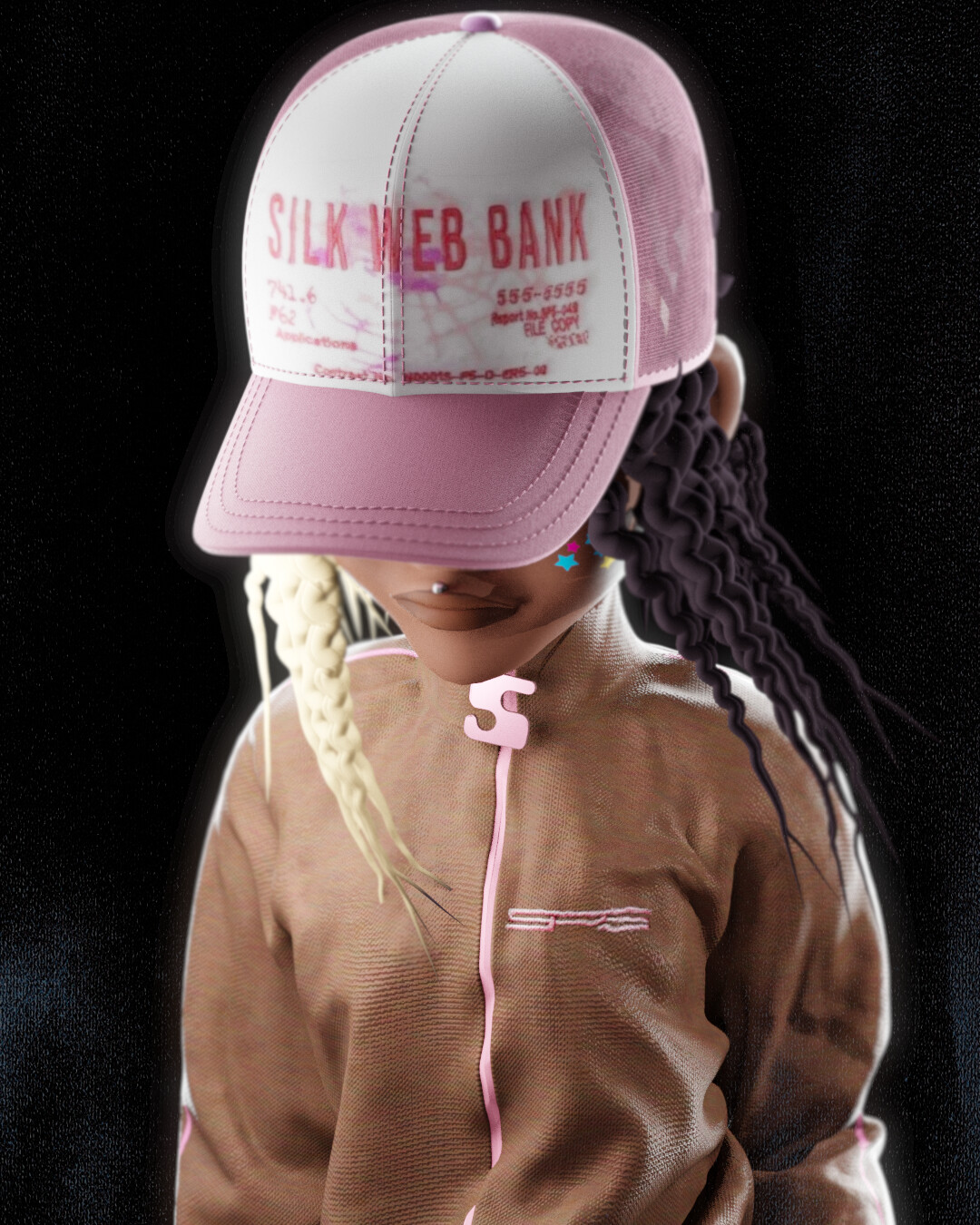 zeppeli.fbx - Stylized Character x Sp5der Tracksuit & Trucker Hat 3D Model