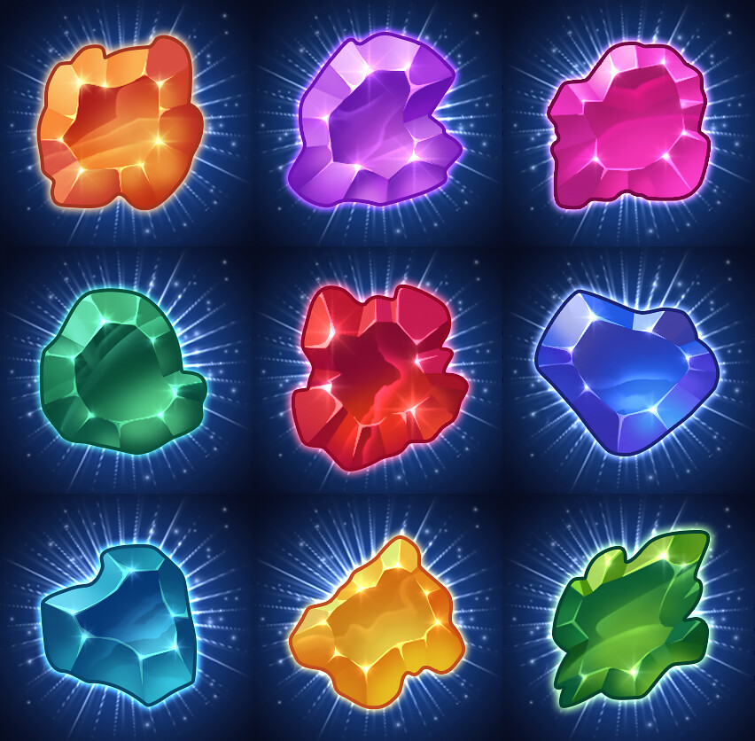 ArtStation - Сolorful gem icons