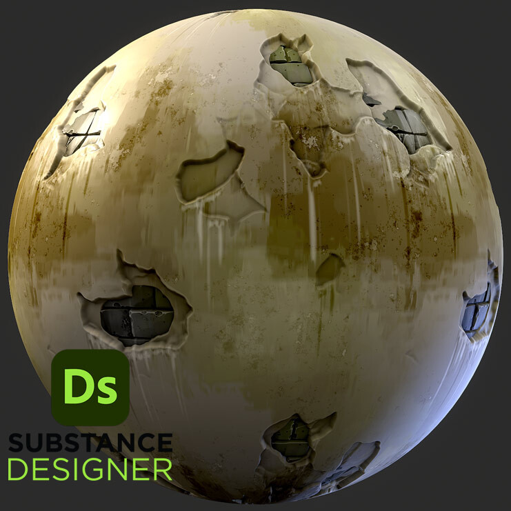 ArtStation - Stylized Plaster Wall - Substance 3D Designer