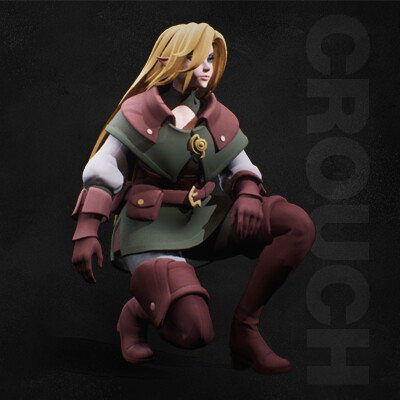 ArtStation - Azri To Crouch and Idle Crouch Cycle Animation