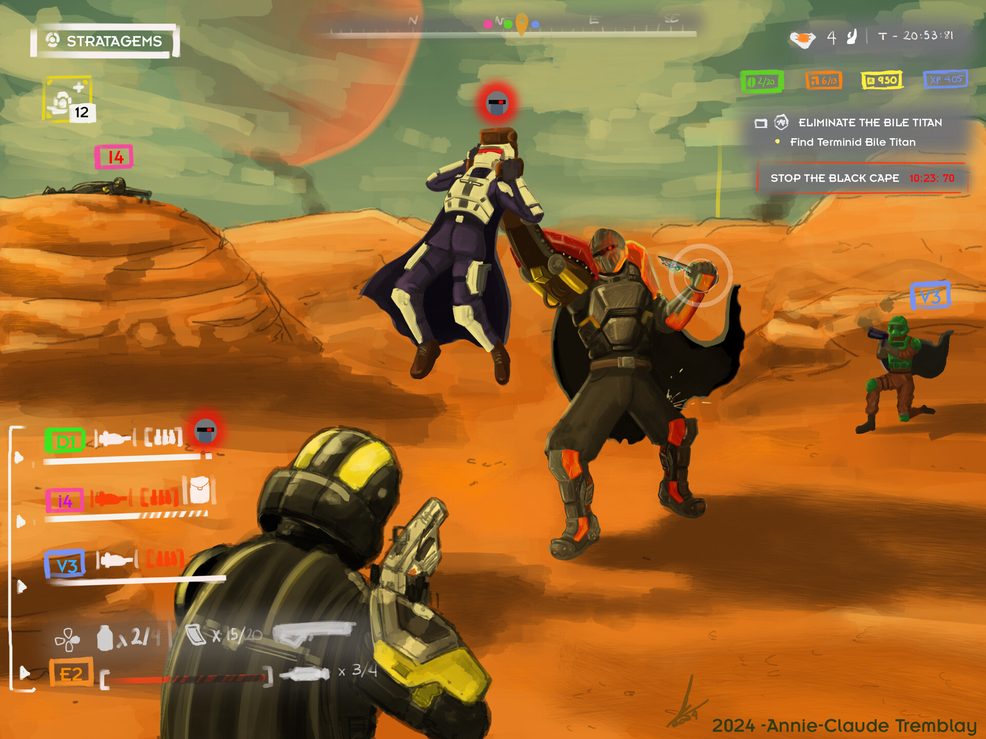 Annie-Claude Tremblay - Helldivers 2 - OC Enemy Fanart - Part 2