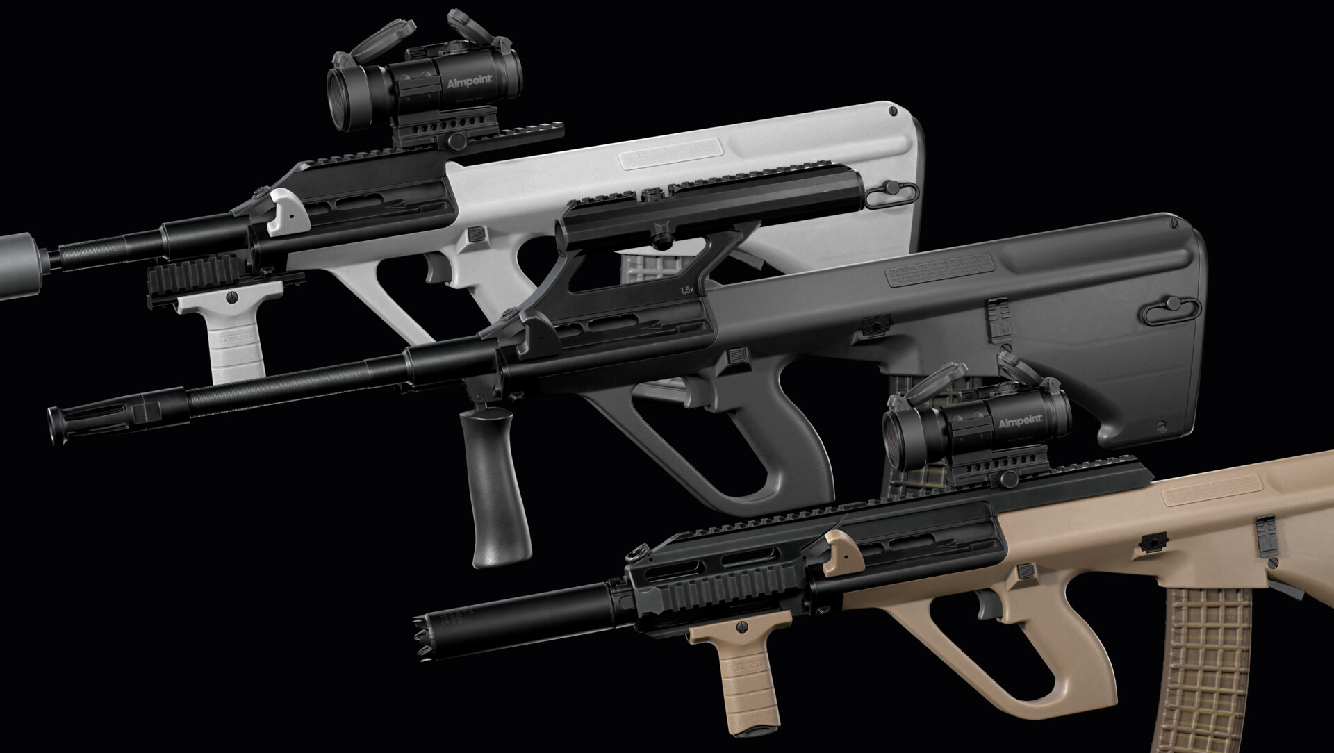 ArtStation - Tactical modular assault rifle Bullpup Steyr AUG A3