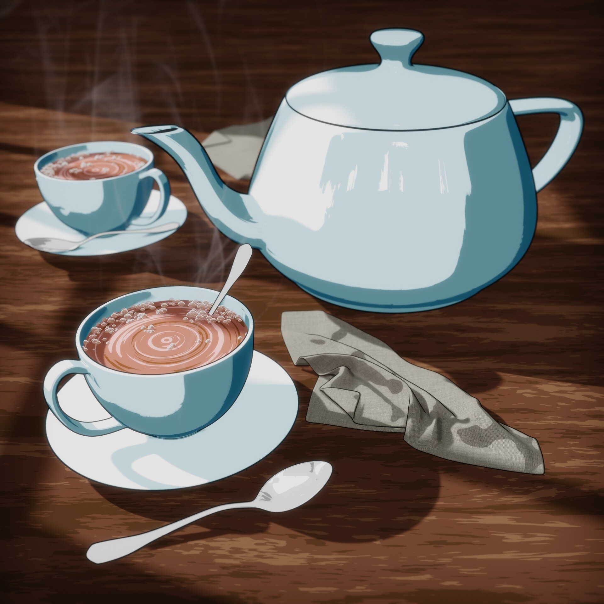 ArtStation - Toon Style Tea Scene ☕ (Blender Tutorial)