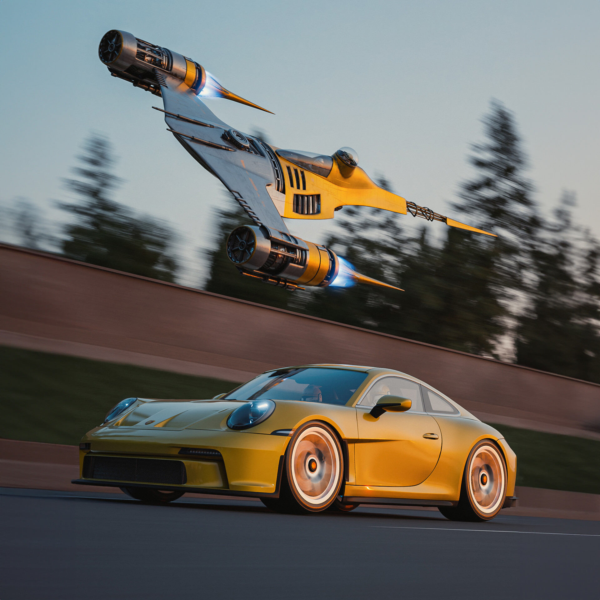 ArtStation - Porsche 911 ST / Naboo N-1 Starfighter