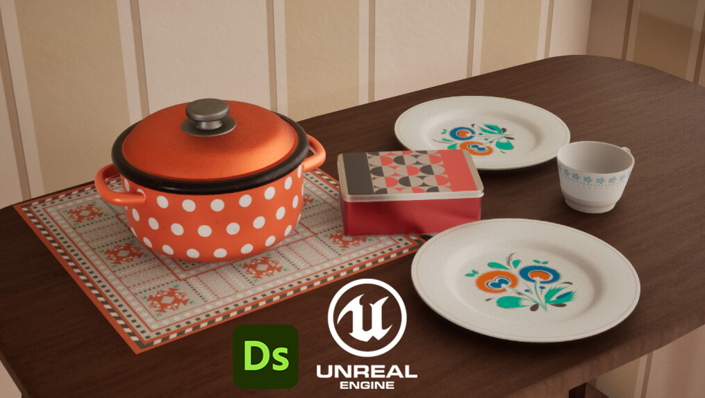 ArtStation - Soviet Dining Table Texture and Rendering