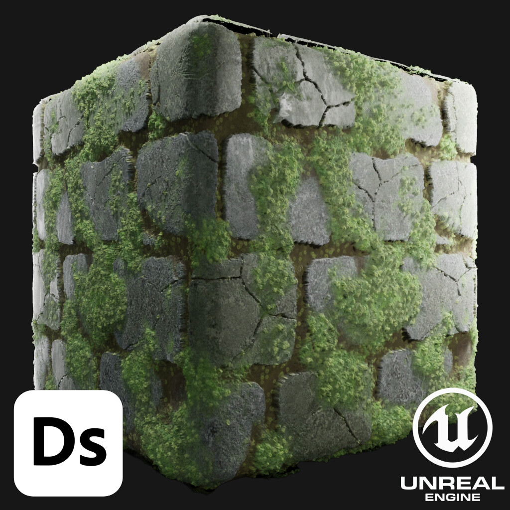 ArtStation - Mossy Stone Bricks