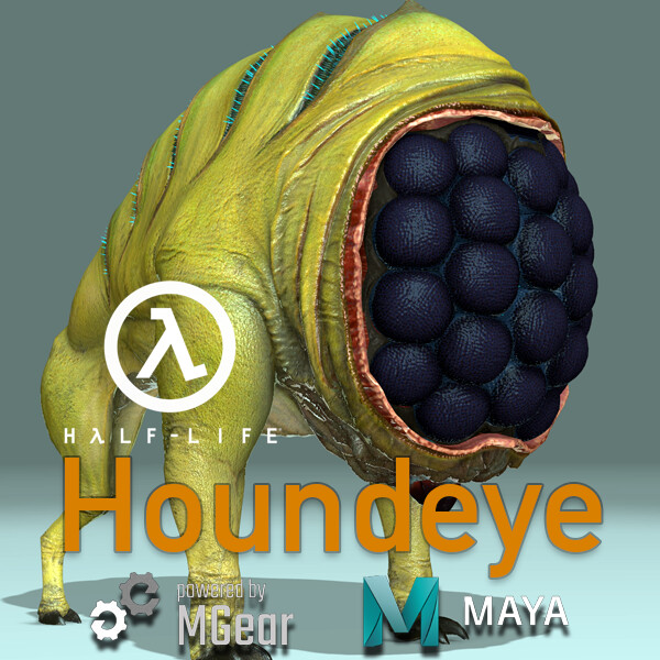 ArtStation - Half-Life - Houndeye, mGear Maya Rig