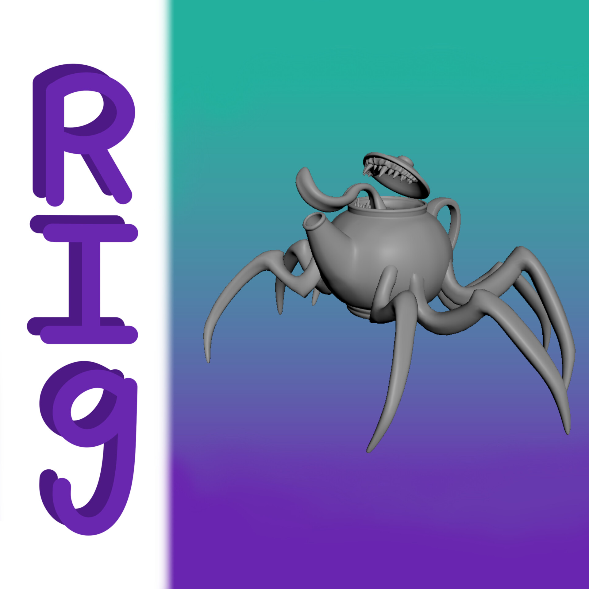 ArtStation - Rigging Showcase - Spider Teapot