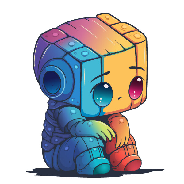 ArtStation - Sad cartoon Robot.