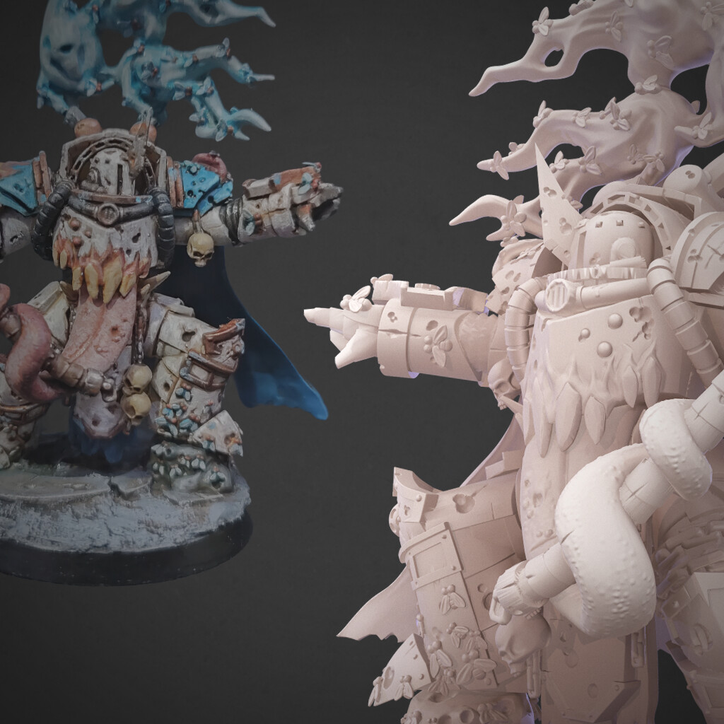 ArtStation - 3D Print - Warhammer 40k - Death Guard Model