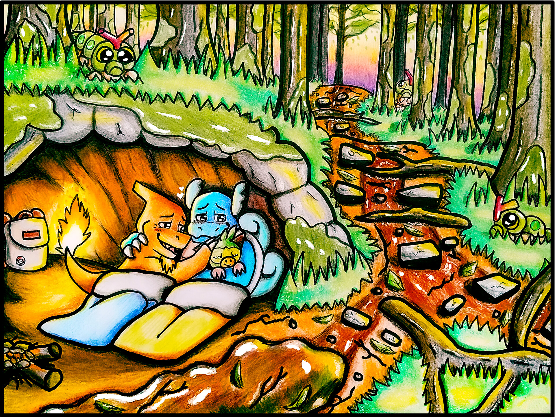 ArtStation - Fire + Water + Grass = LOVE