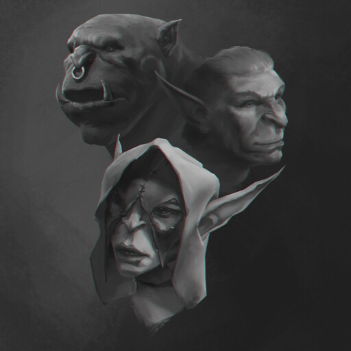 ArtStation - Lump the Enlightened and two goblins from Baldur's Gate 3 fan art portraitures