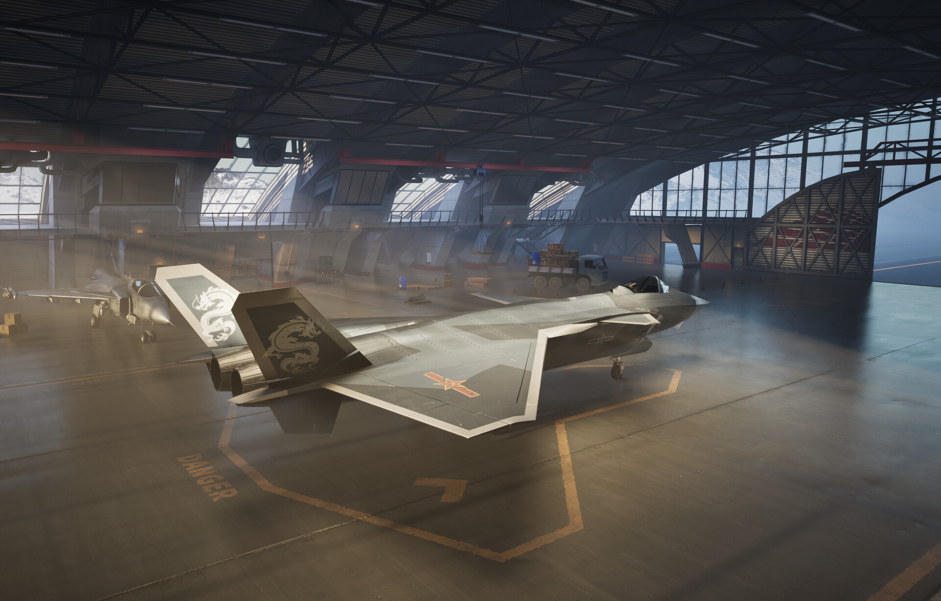 ArtStation - 3D environment of the main menu of the fighter hangar