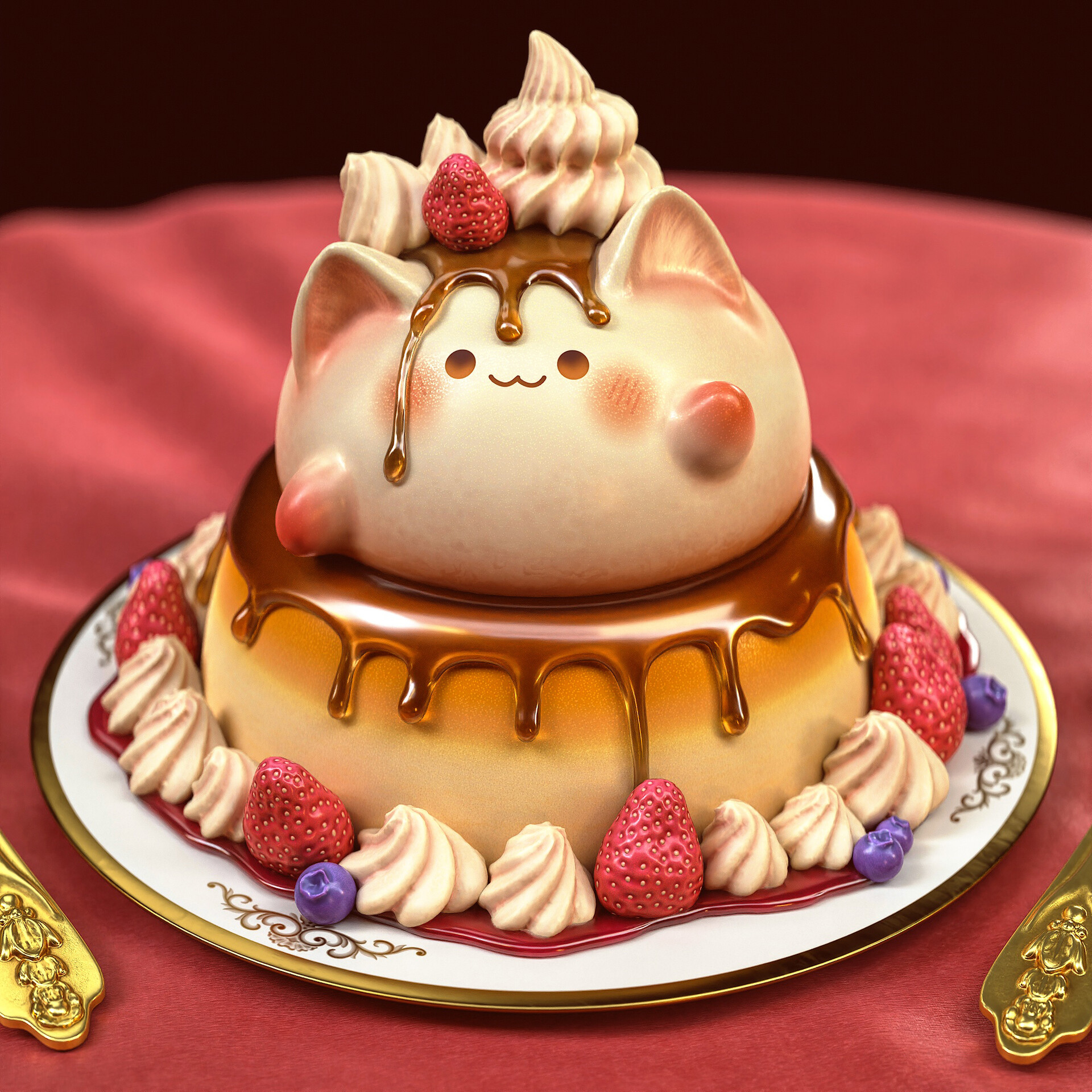 ArtStation - Caked Up Cat Cake