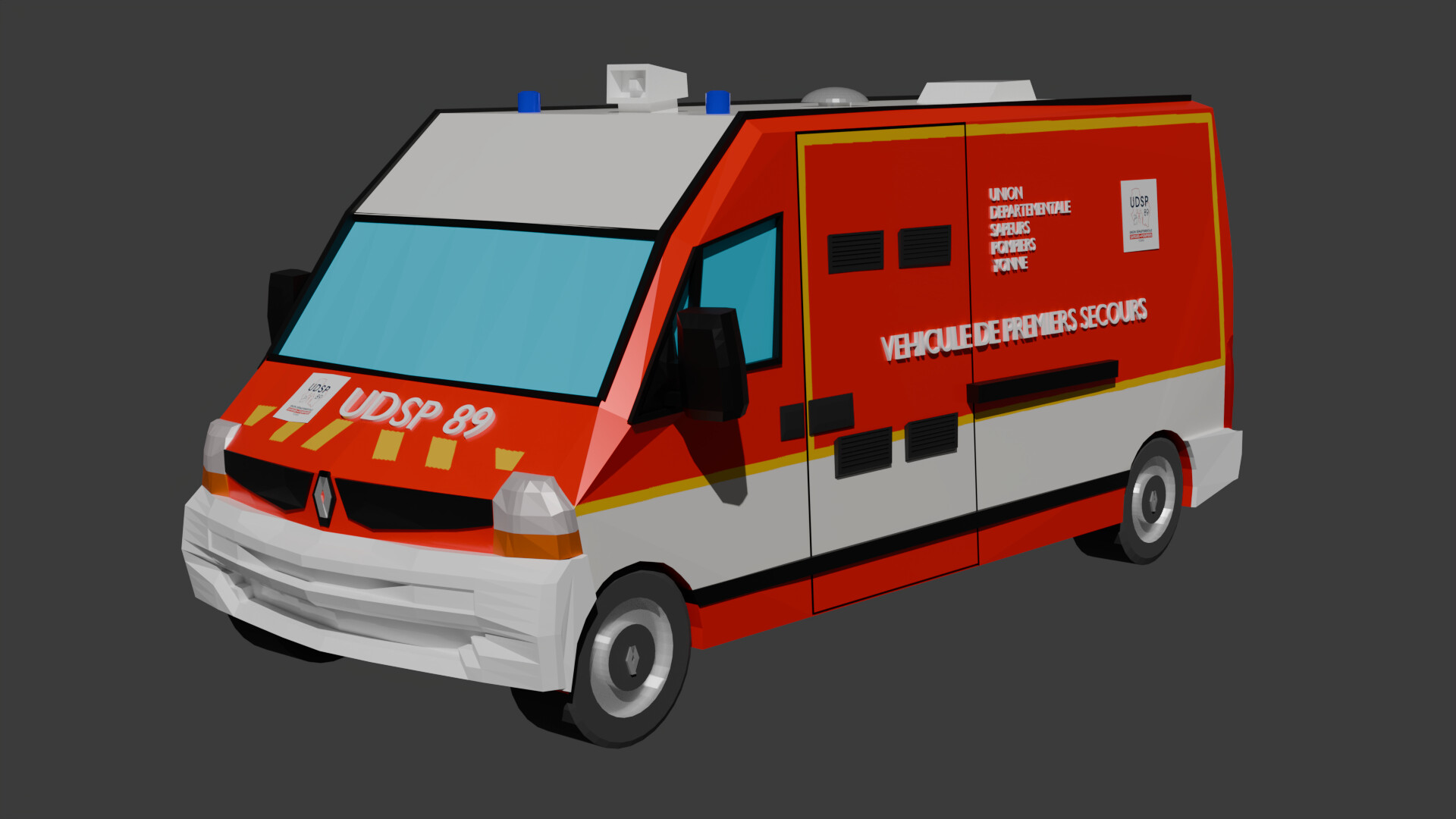 ArtStation - Low poly fire truck