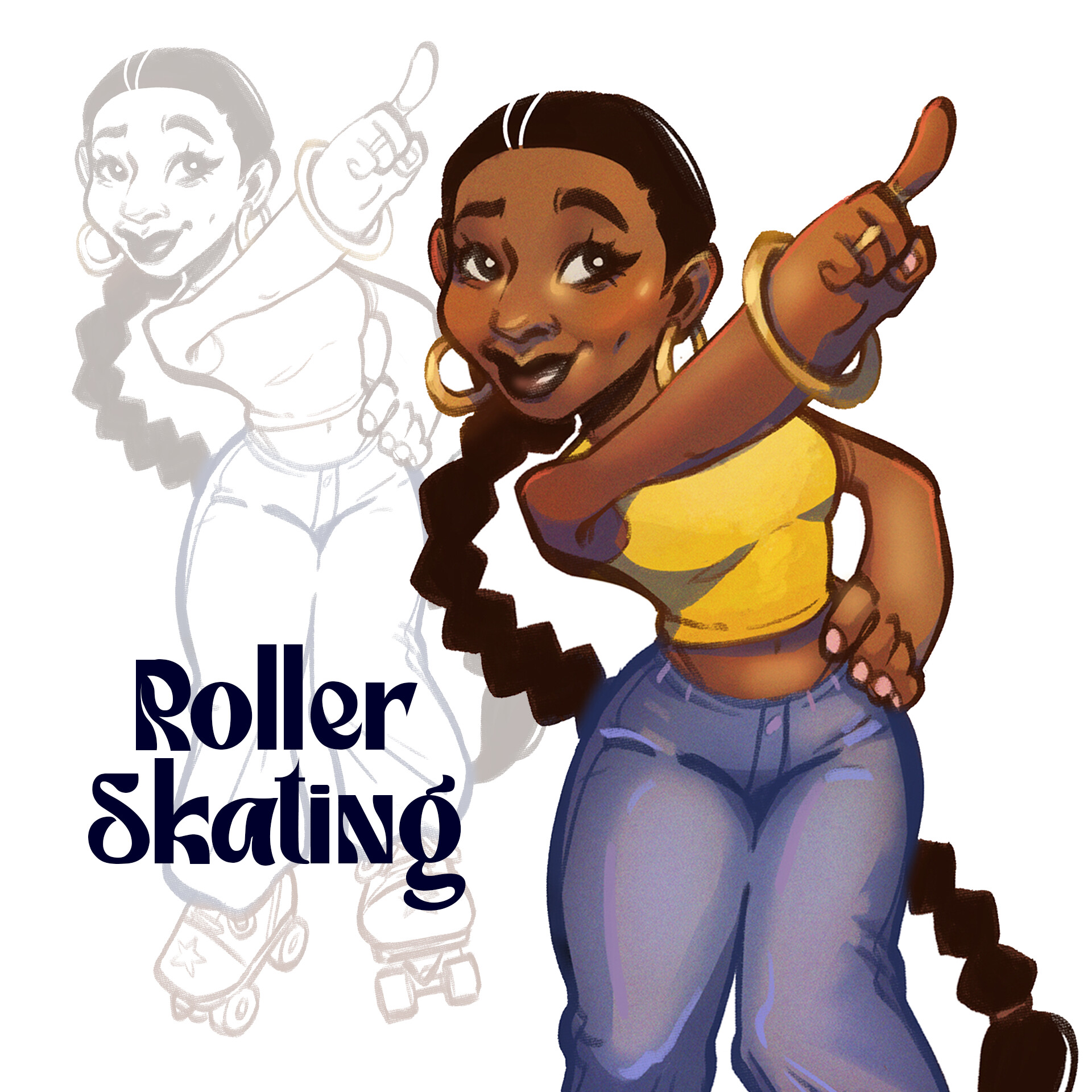 ArtStation - Roller skating girl