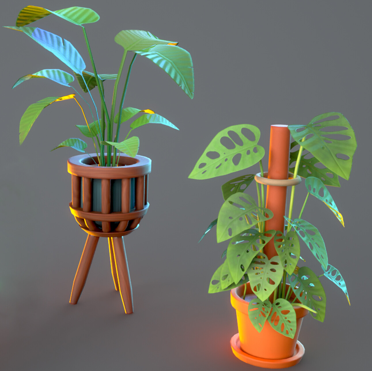 ArtStation - Stylized plants & pots