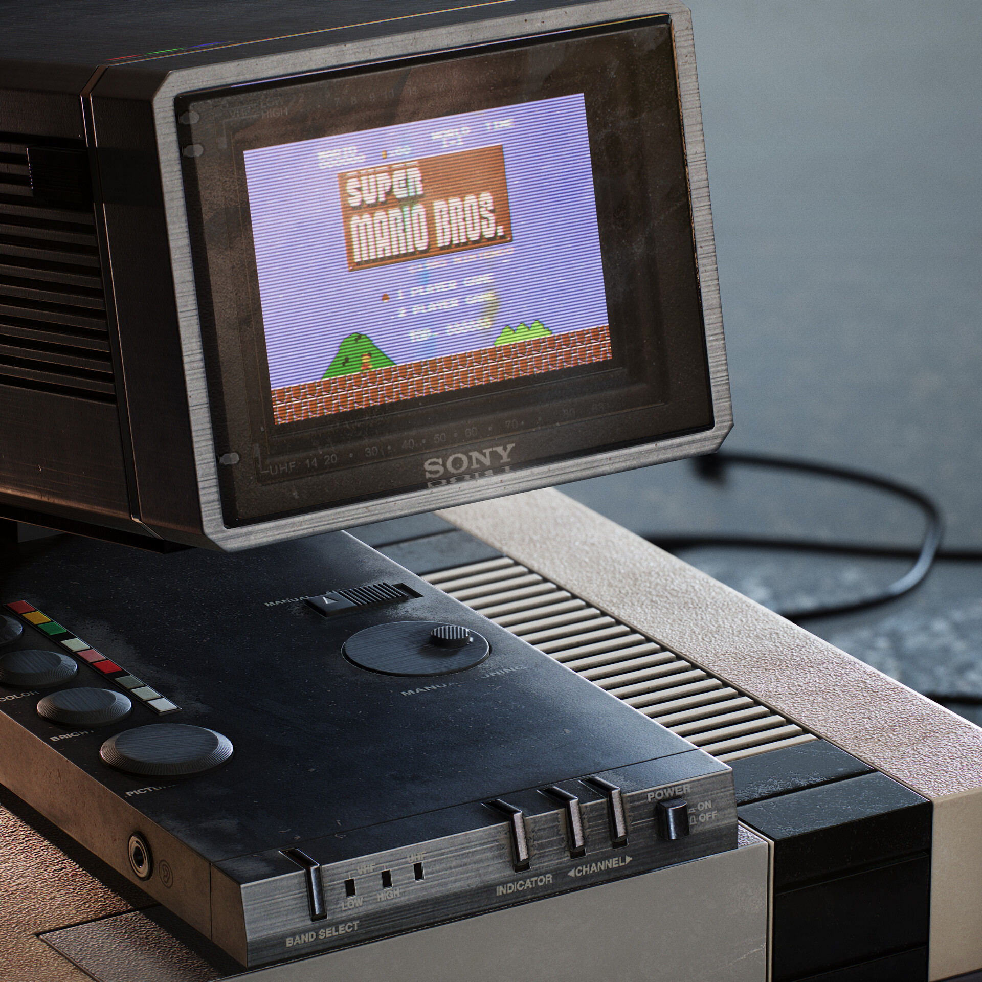 ArtStation - Retro NES Gaming Setup