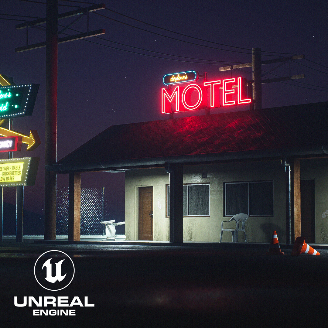 ArtStation - Motel Night Scene (UE5)
